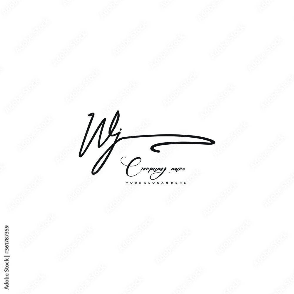 WJ initials signature logo. Handwriting logo vector templates. Hand ...