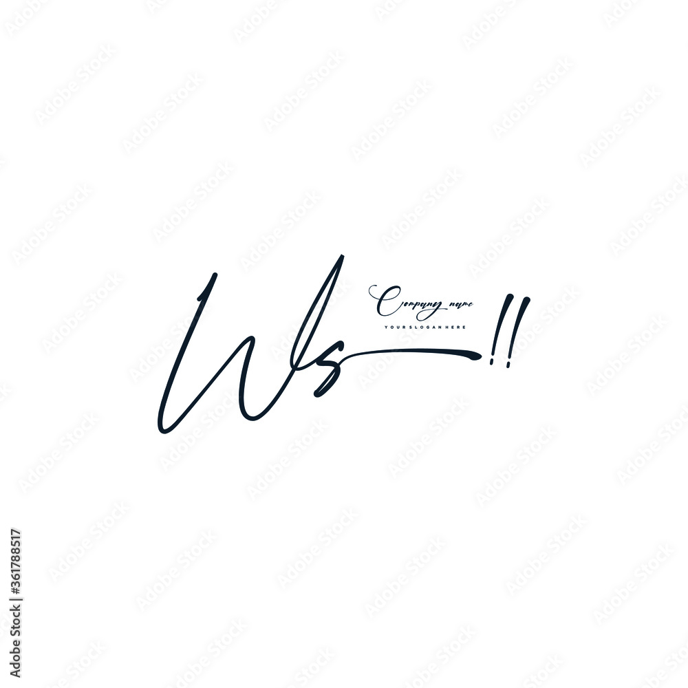WS initials signature logo. Handwriting logo vector templates. Hand ...