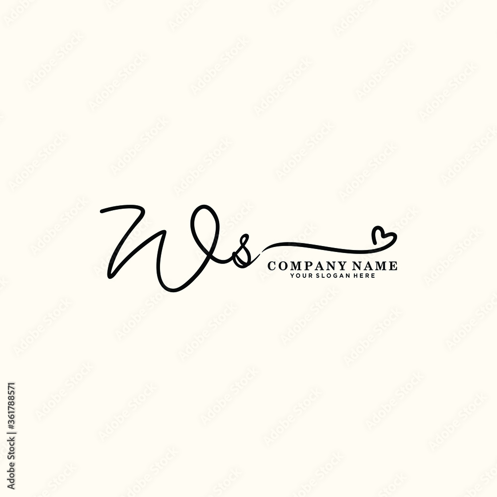 WS initials signature logo. Handwriting logo vector templates. Hand ...