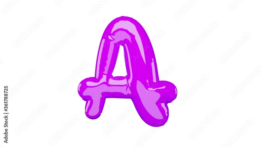 Neon purple violet glossy colored balloon in slow motion on an isolated ...