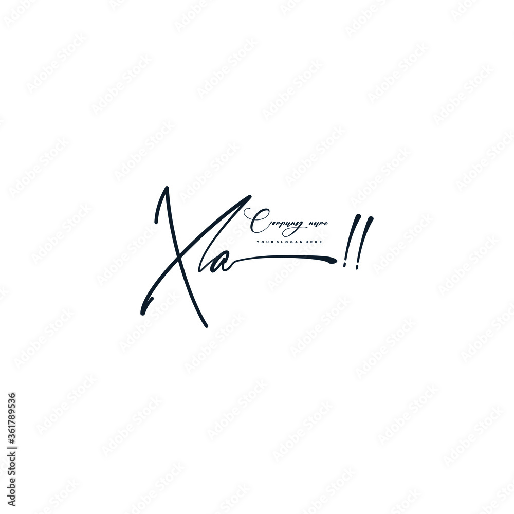 XA initials signature logo. Handwriting logo vector templates. Hand ...