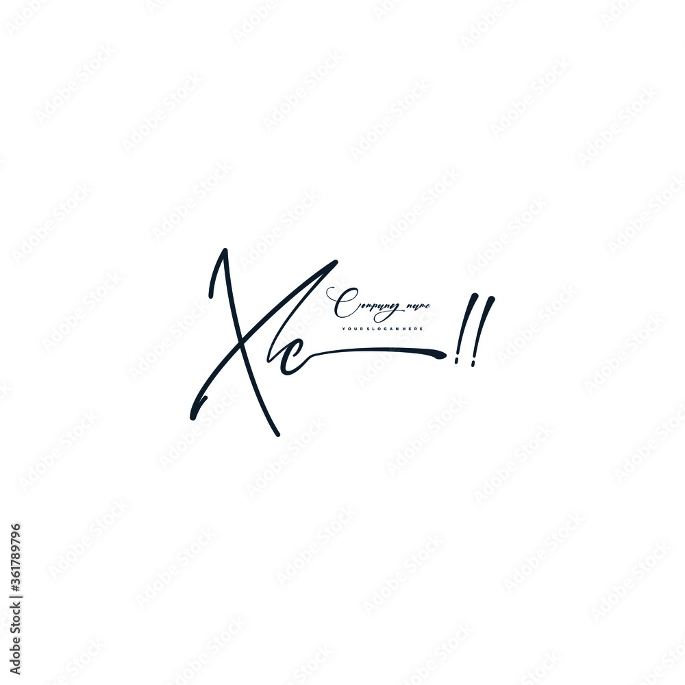 XC initials signature logo. Handwriting logo vector templates. Hand ...
