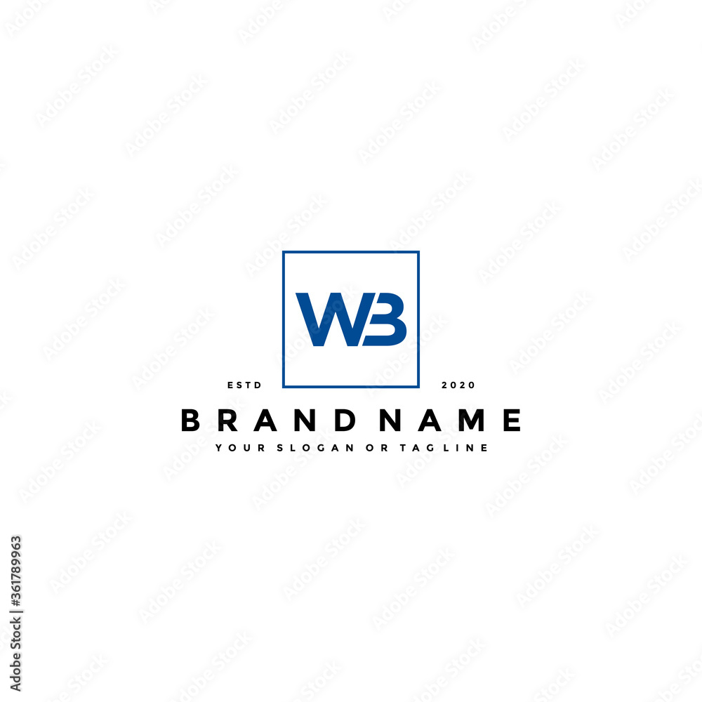 letter WB logo design vector Stock Vector | Adobe Stock