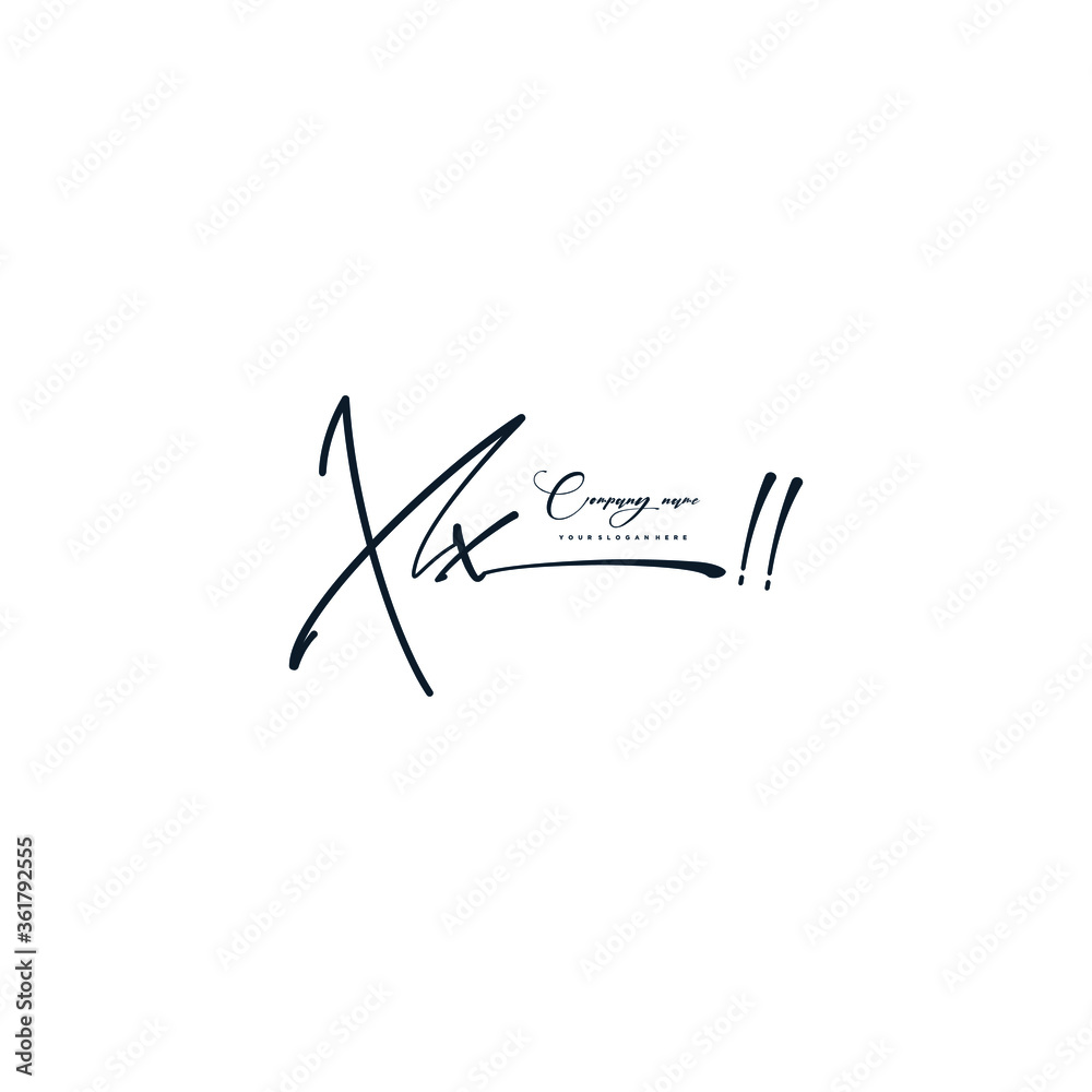 XX initials signature logo. Handwriting logo vector templates. Hand ...