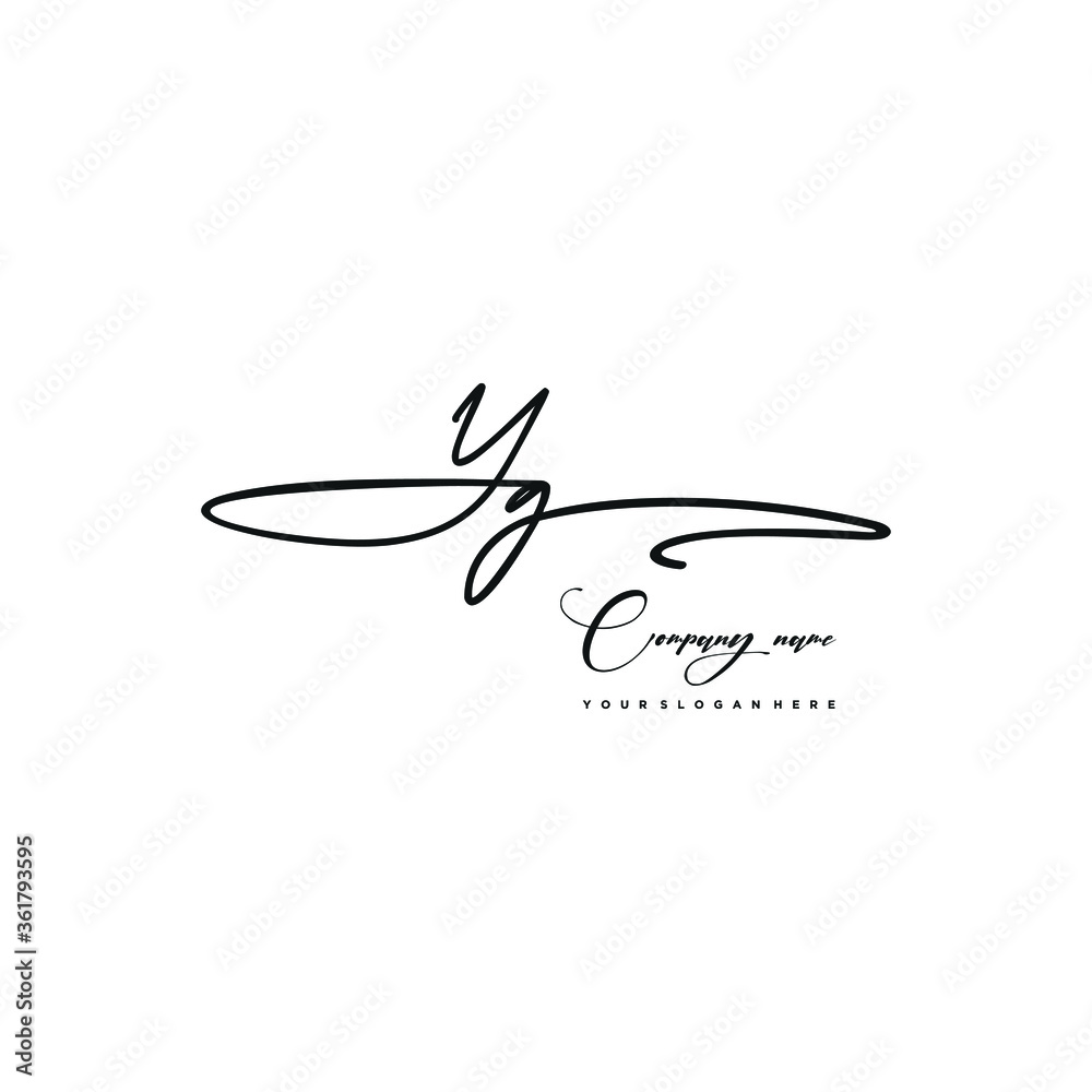 YG initials signature logo. Handwriting logo vector templates. Hand ...