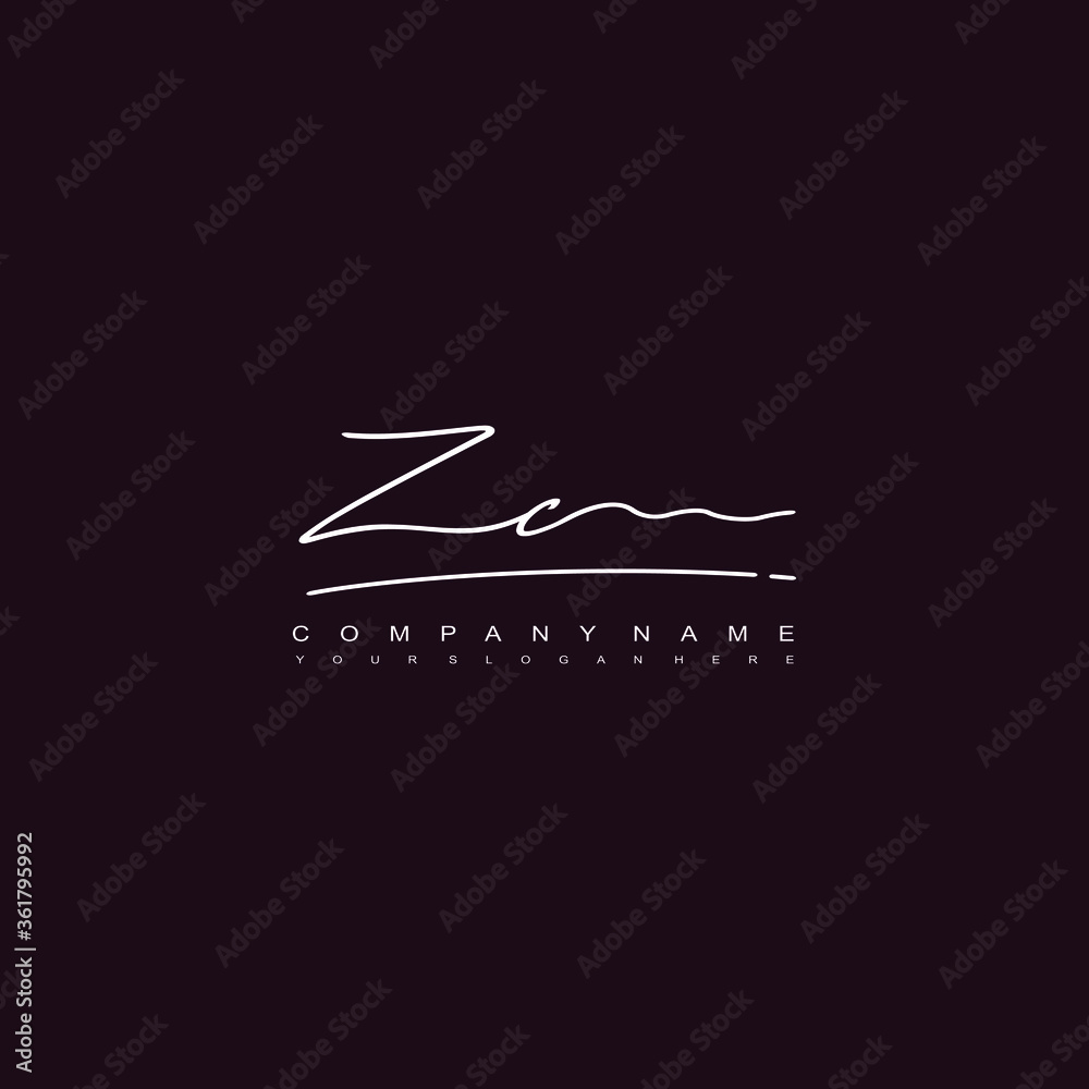 ZC initials signature logo. Handwriting logo vector templates. Hand ...