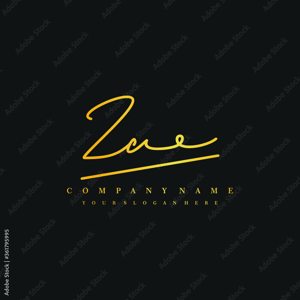 ZC initials signature logo. Handwriting logo vector templates. Hand ...