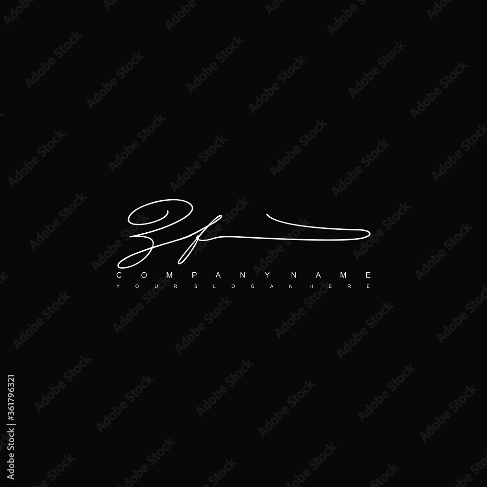 ZF initials signature logo. Handwriting logo vector templates. Hand ...