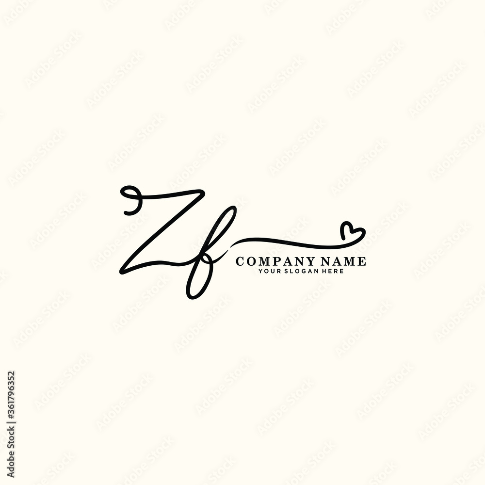 ZF initials signature logo. Handwriting logo vector templates. Hand ...