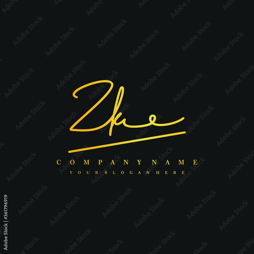 ZK initials signature logo. Handwriting logo vector templates. Hand ...