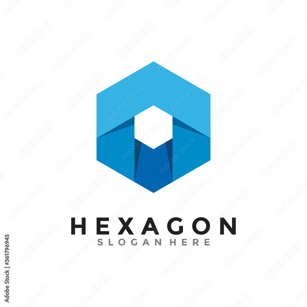 Abstract hexagon logo vector. Cube logo. Creative geometric logo design ...