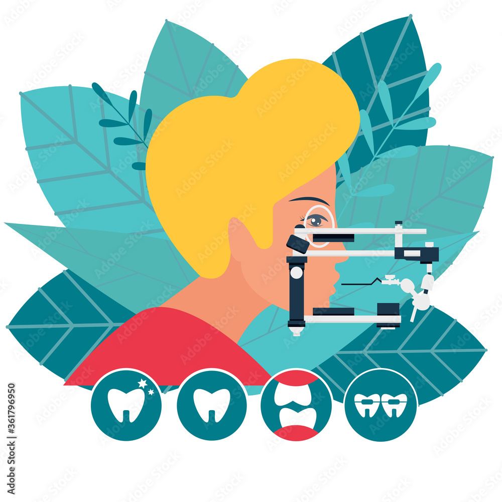 Gnathology or orthodontics concept Flat Vector illustration ...