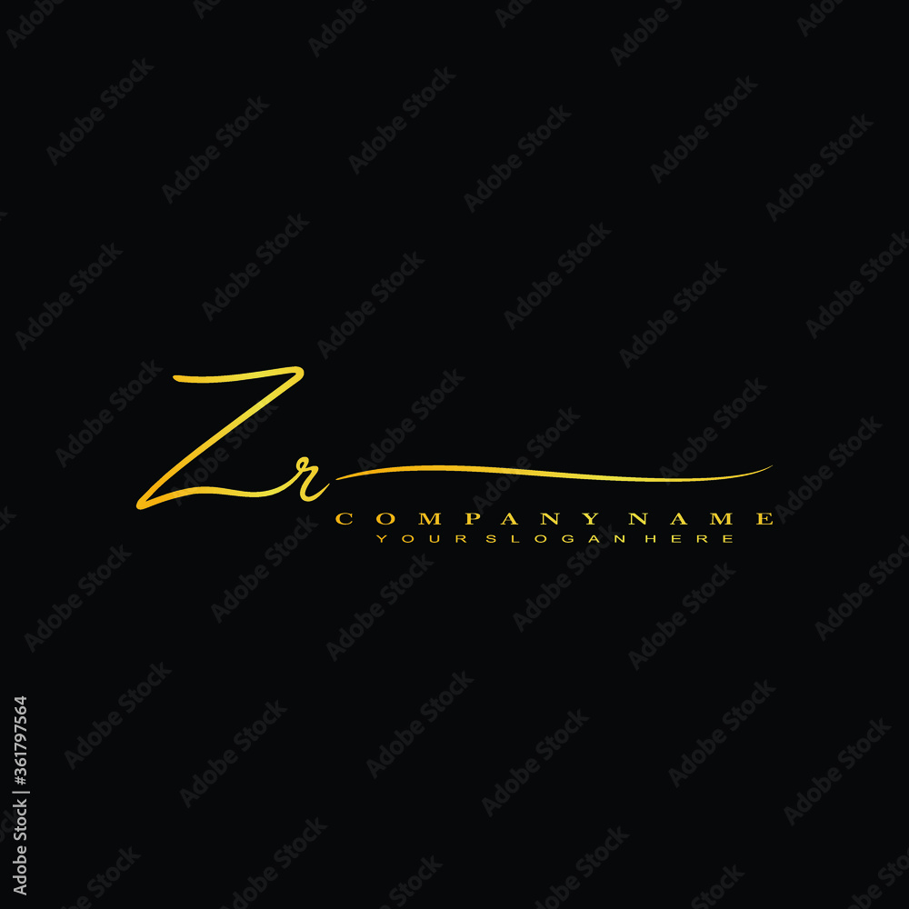 ZR initials signature logo. Handwriting logo vector templates. Hand ...