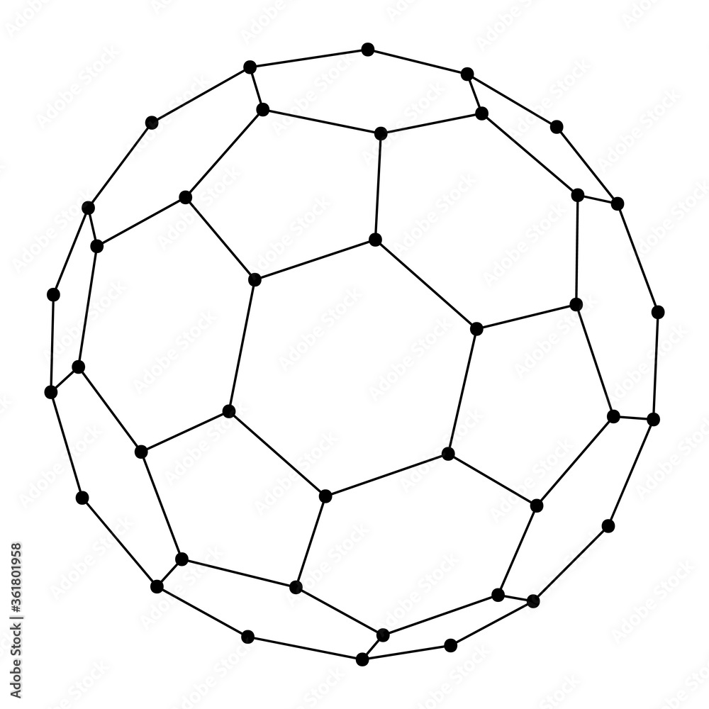 Fullerene, a molecular compound, convex closed polyhedra composed of ...