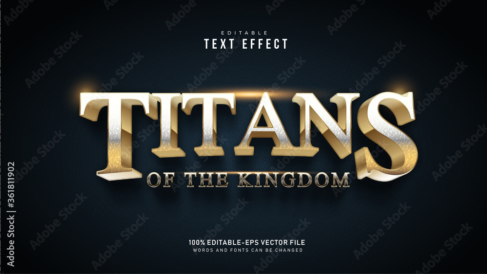 Golden Titans Text Effect Stock Vector | Adobe Stock