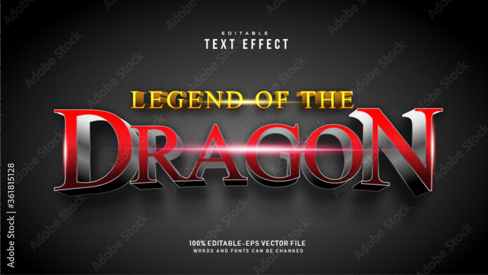 Red Dragon Text Effect Stock Vector | Adobe Stock