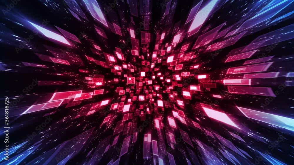 Abstract Technology Ornamental Background/ 4k animation of an abstract ...