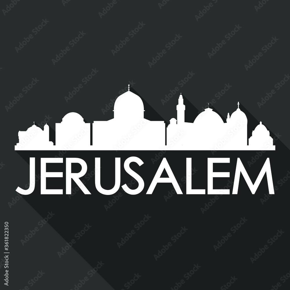 Jerusalem Flat Icon Skyline Silhouette Design City Vector Art Famous ...
