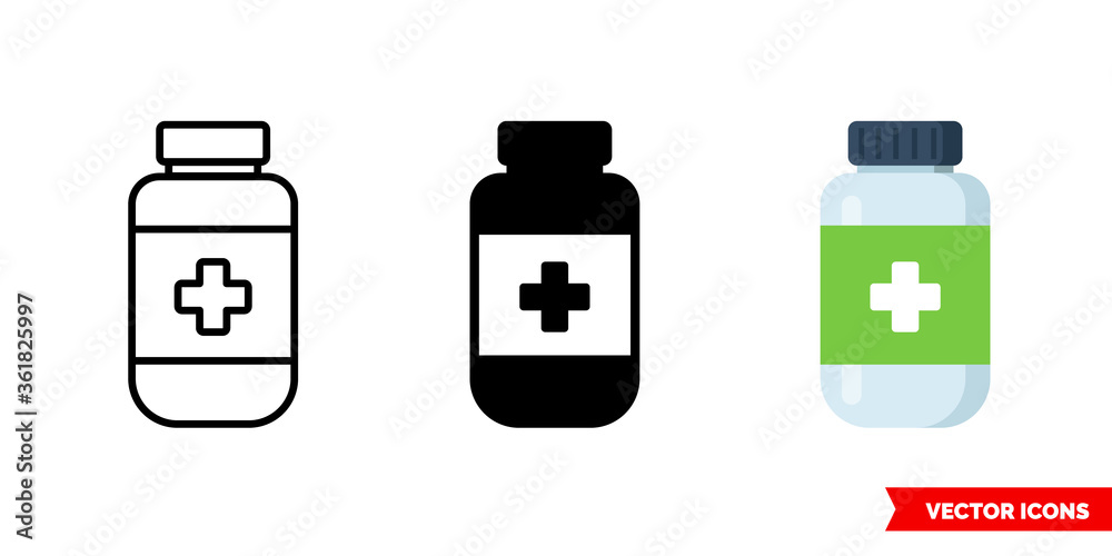Drug icon of 3 types. Isolated vector sign symbol. Stock Vector | Adobe ...