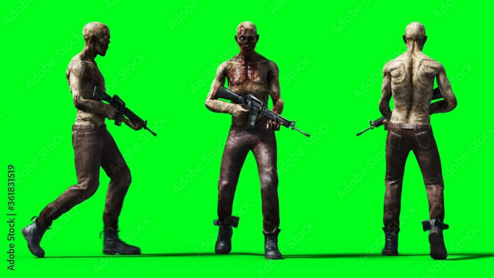 Vídeo do Stock: Zombie animation. Phisical motion blur. Realistic green ...