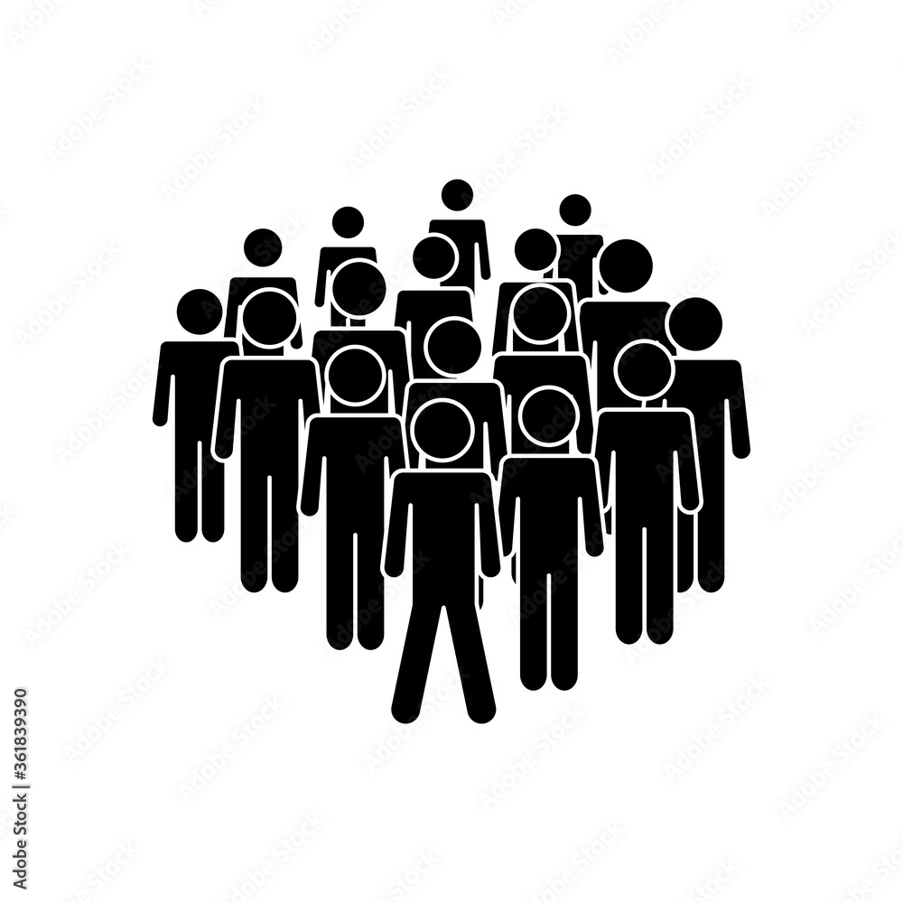 pictogram people standing icon, silhouette style Stock Vector | Adobe Stock