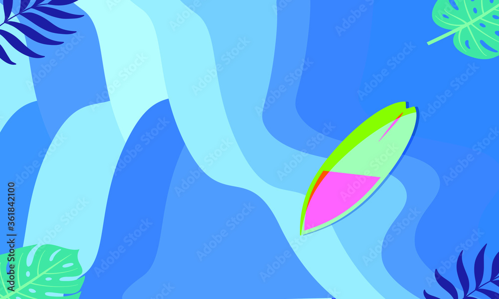 Summer tropical background with leaf and flowers,Trendy Abstract and ...