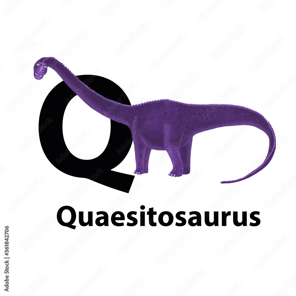 Quaesitosaurus. ABC Dinosaurs. Dinosaur Alphabet Stock Illustration ...