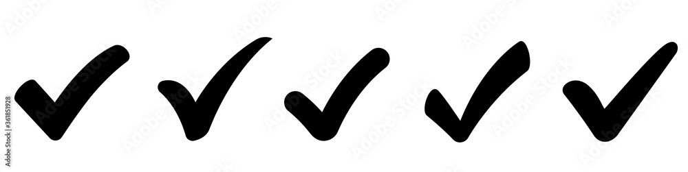 Check mark icons set. Check marks symbol collection. Simple check mark ...