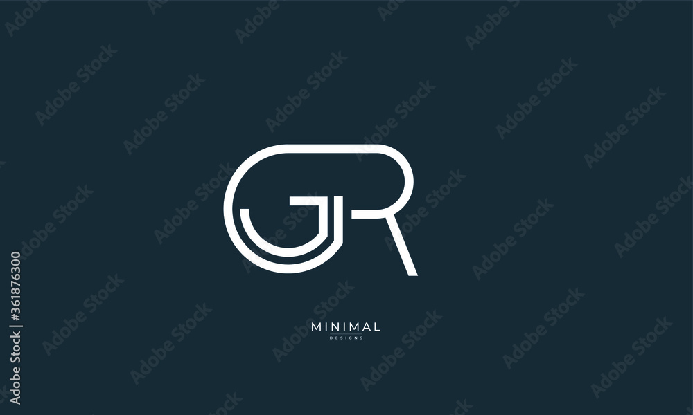 Alphabet letter icon logo GR Stock Vector | Adobe Stock