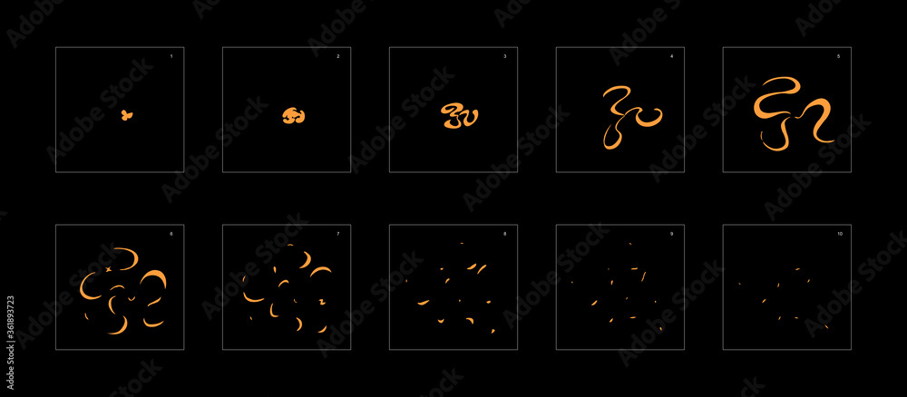 Shine dust effect. Dust explosion animation effect. Animation sprite ...