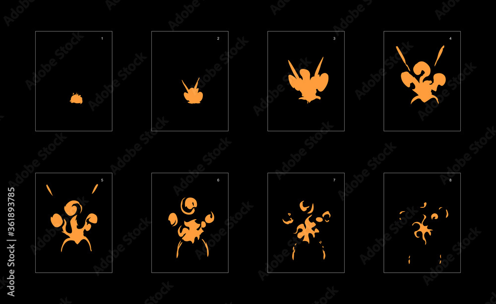 Shine dust effect. Dust explosion animation effect. Animation sprite ...
