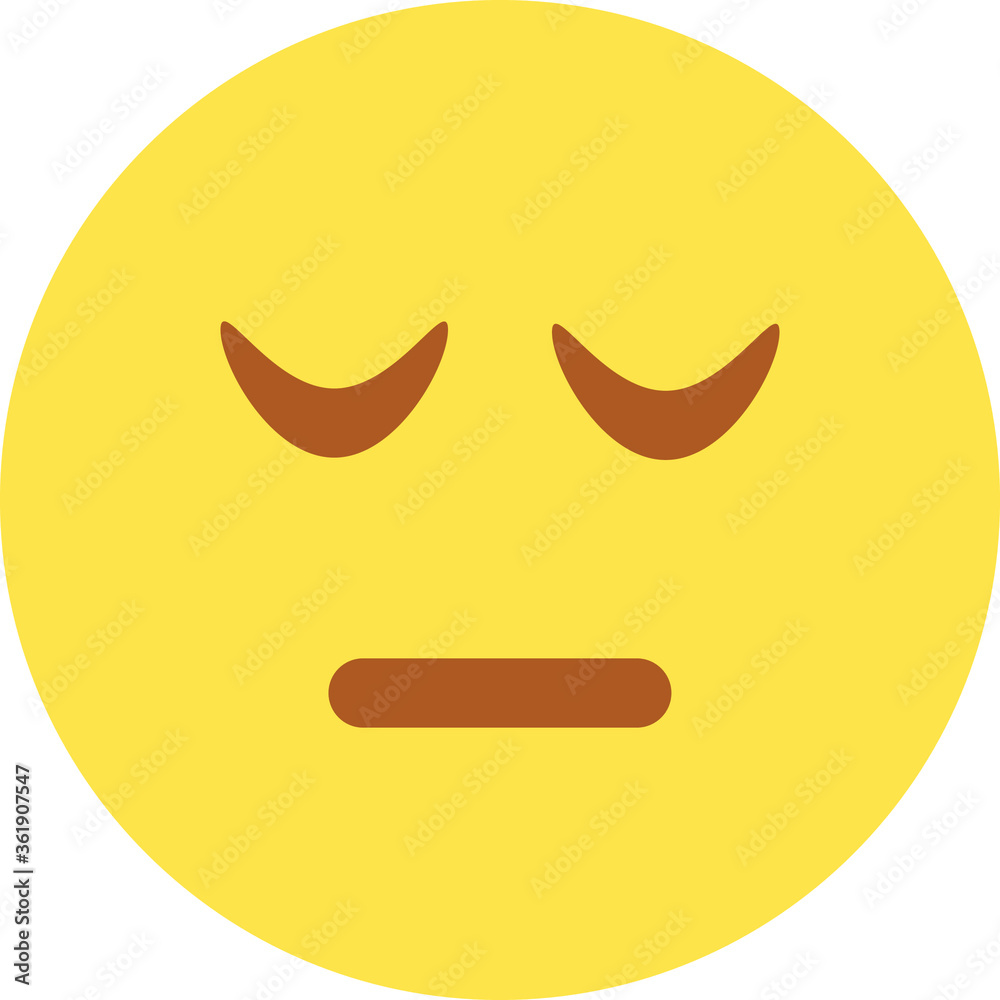 Pensive Face Emoji / Emoticon Stock Vector | Adobe Stock