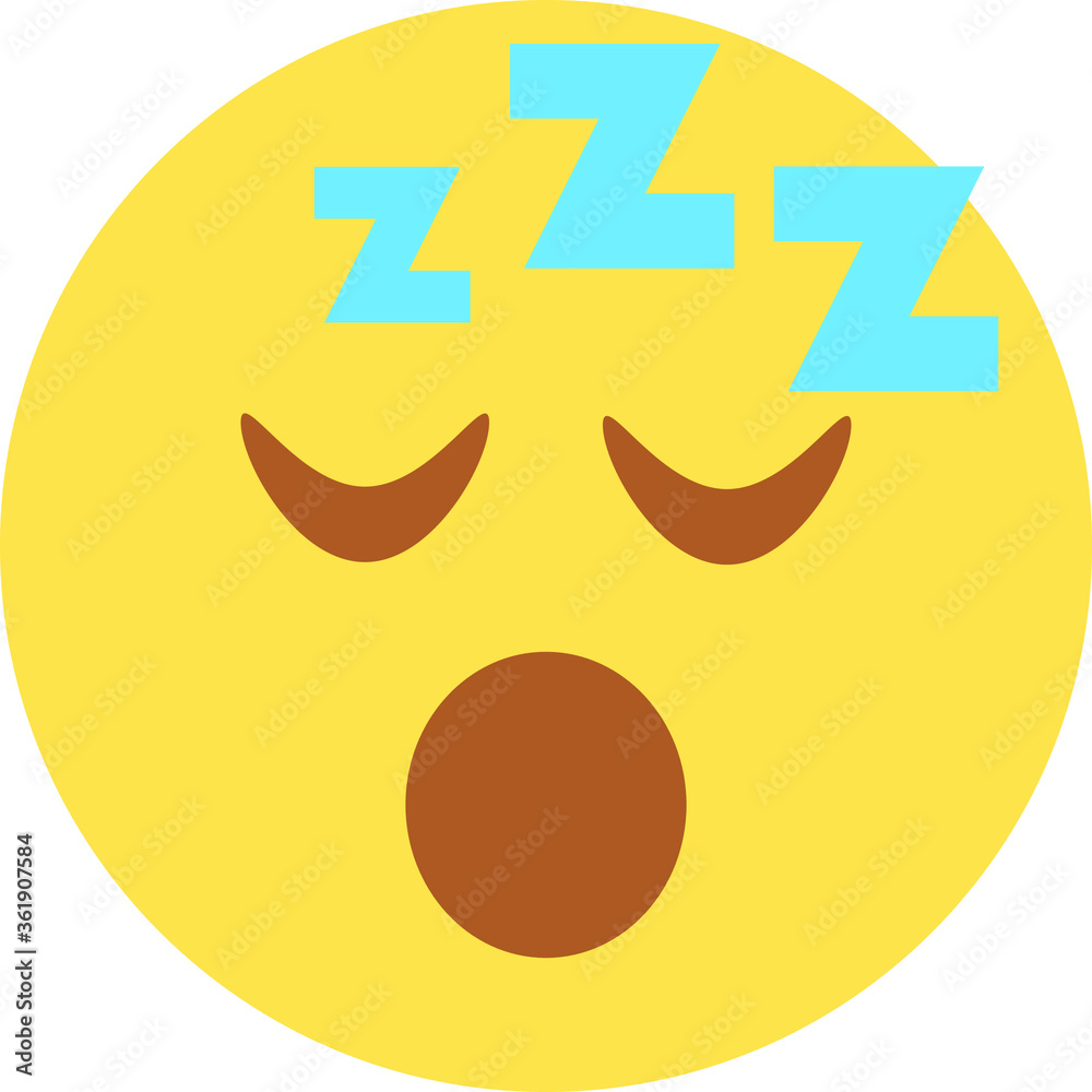 Sleeping Face - Sleep Face Emoji / Emoticon Stock Vector | Adobe Stock