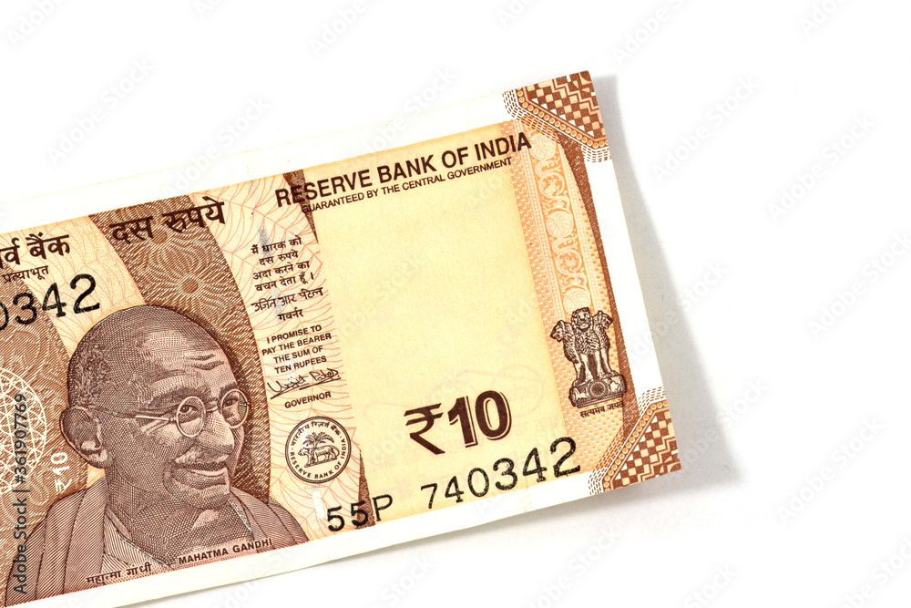 New Indian currency of 10 rupee note Stock Photo | Adobe Stock