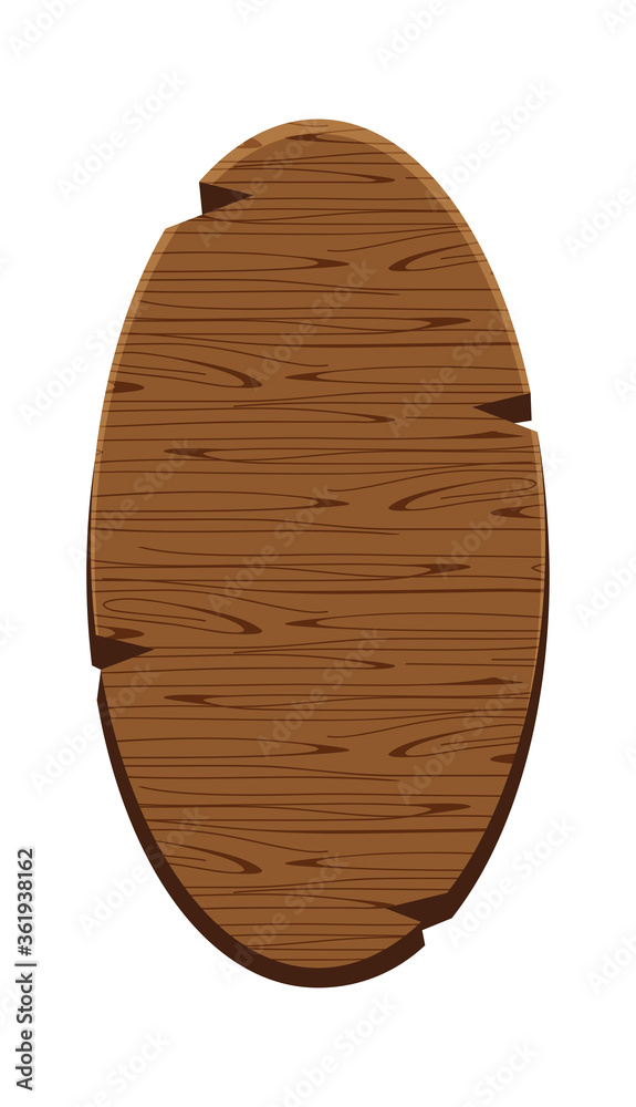 ellipse plank for signage isolated on white, wood sign oval shape ...