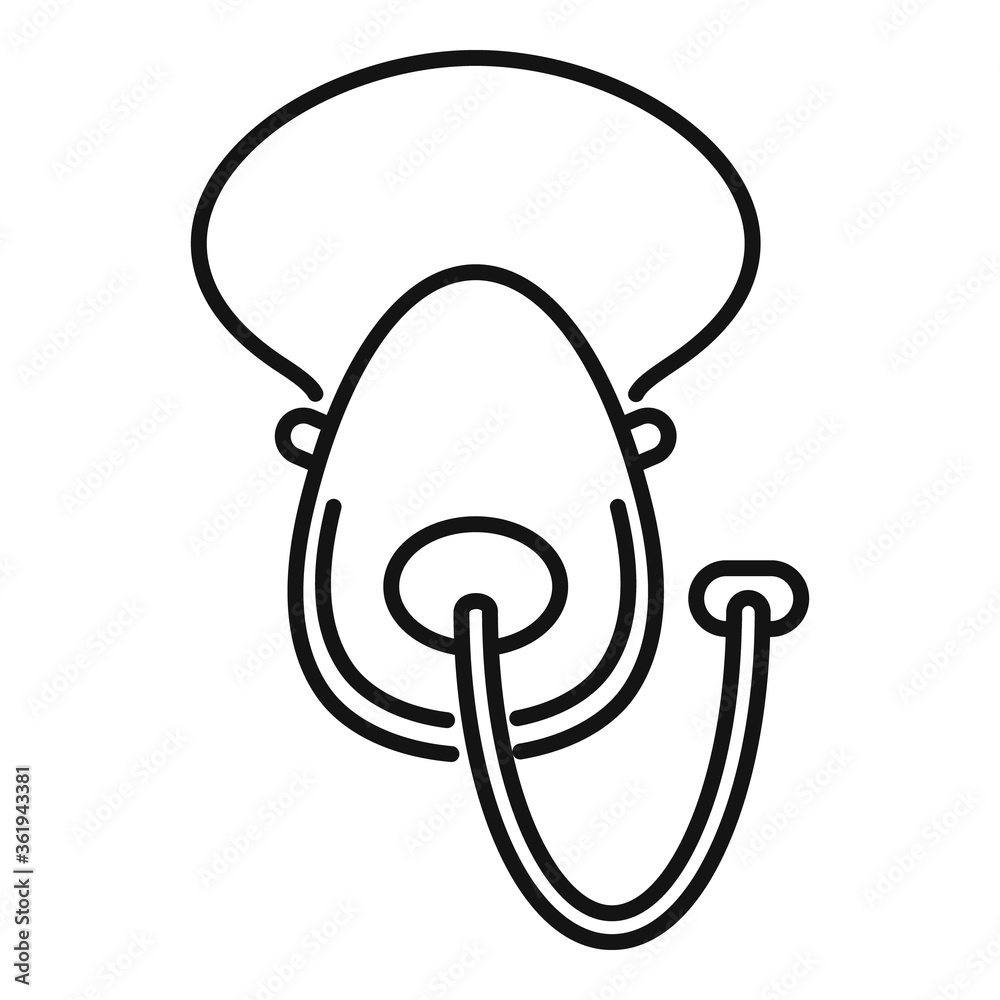Anesthesia face mask icon. Outline anesthesia face mask vector icon for ...