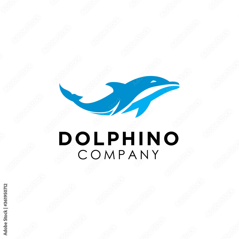 dolphin logo design vector illustration Stock Vector | Adobe Stock