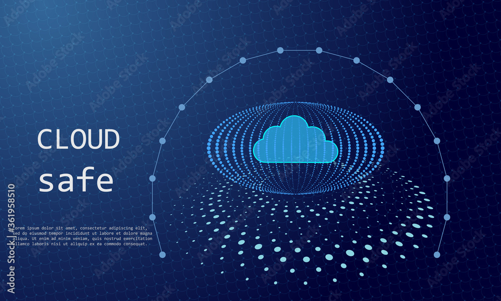 abstract blue tech background. cloud data connection, scientific and ...