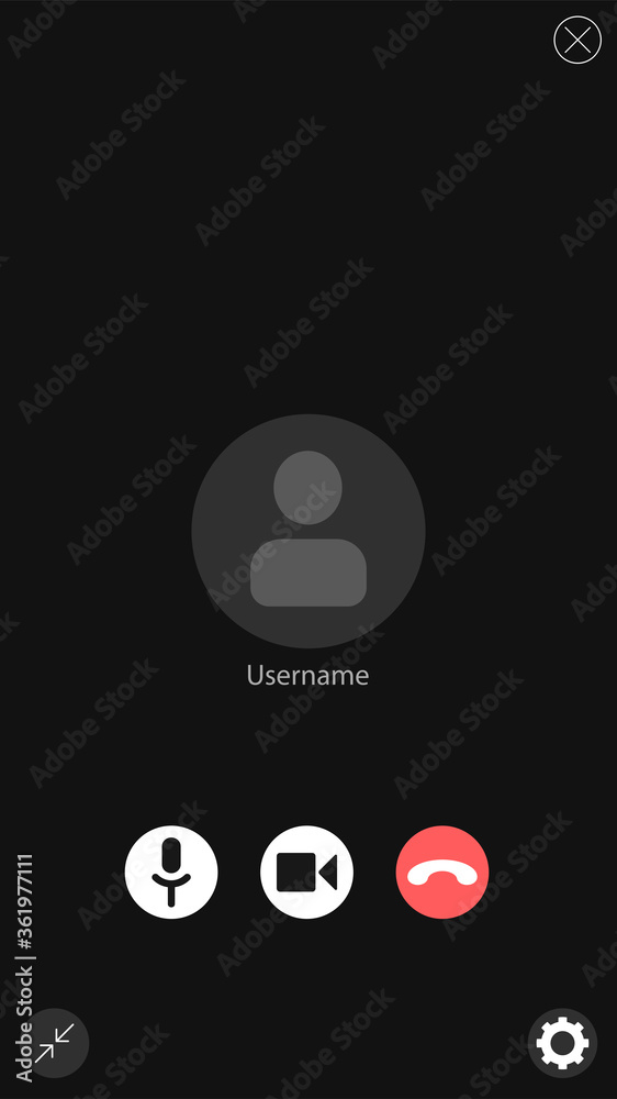 Video call screen template. Video call interface. Vector page of the ...