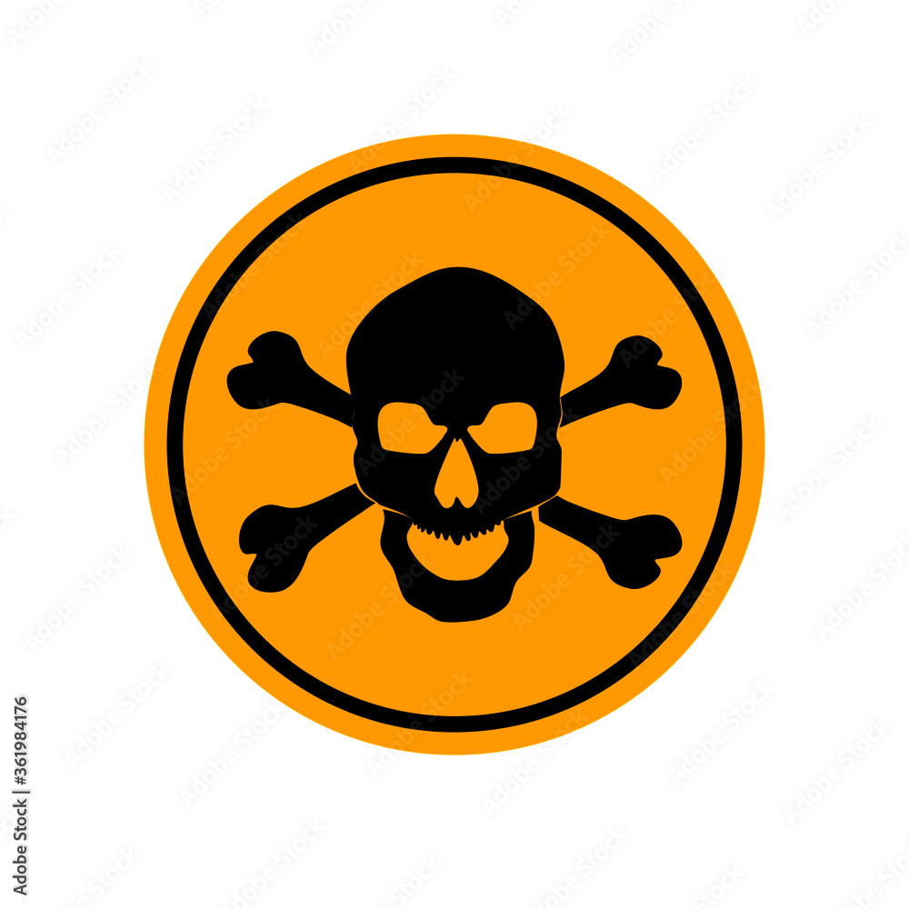 Danger sign with skull symbol. Deadly danger sign.warning sign.danger ...
