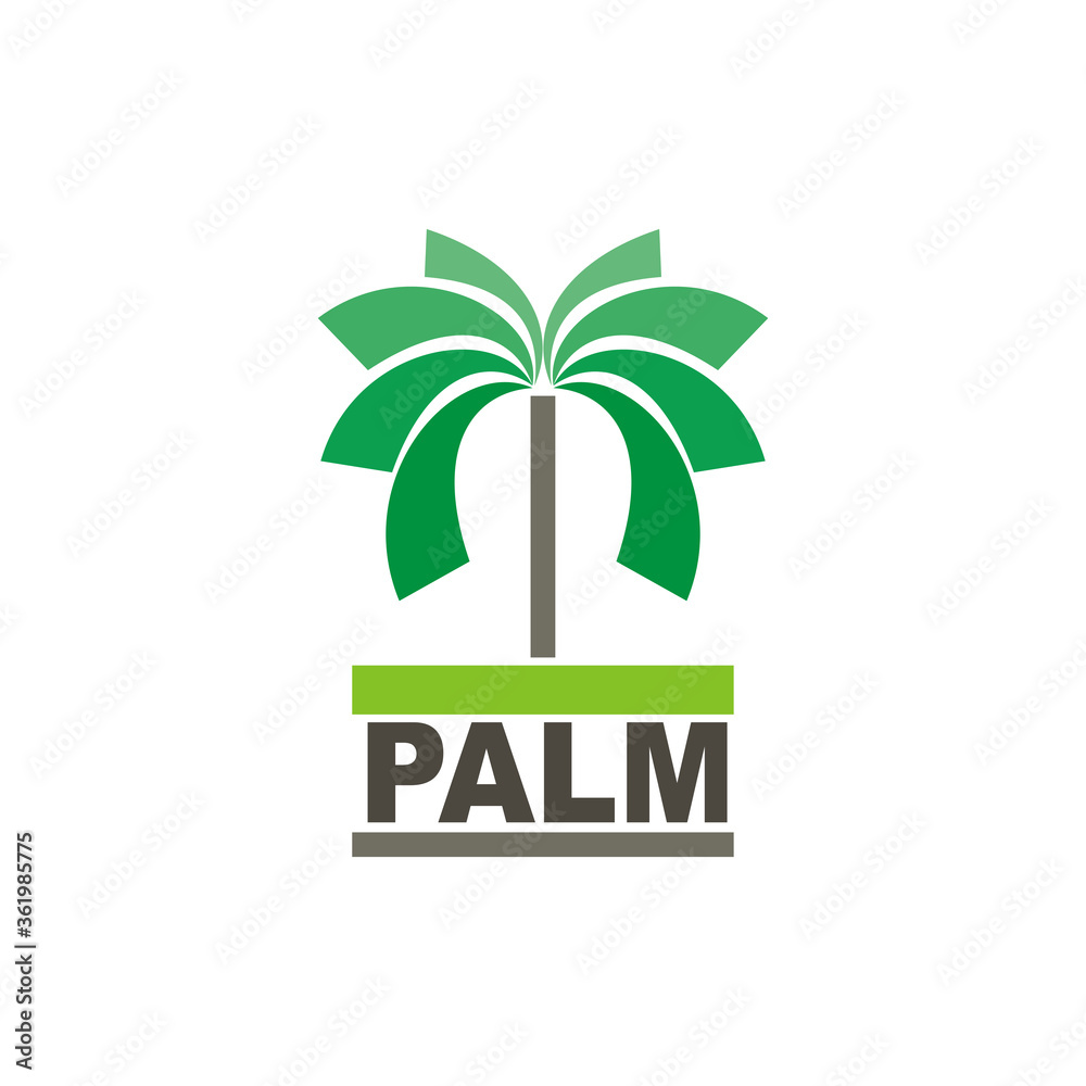 green palm tree logo design vector - illustration Stock Vector | Adobe ...