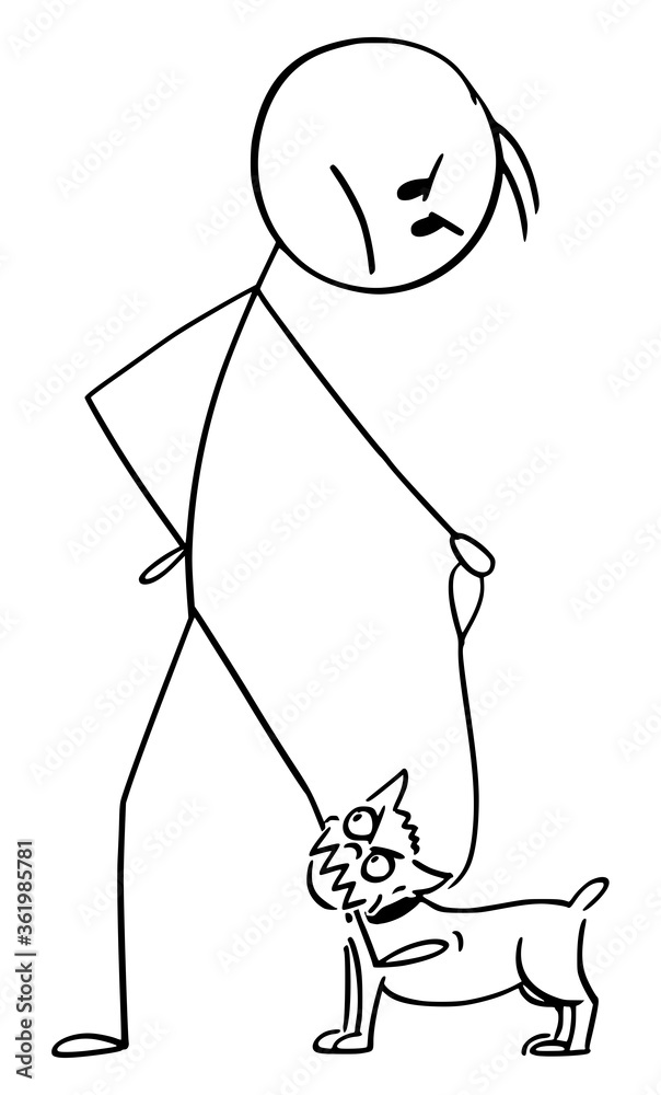 Vector cartoon stick figure drawing conceptual illustration of angry ...