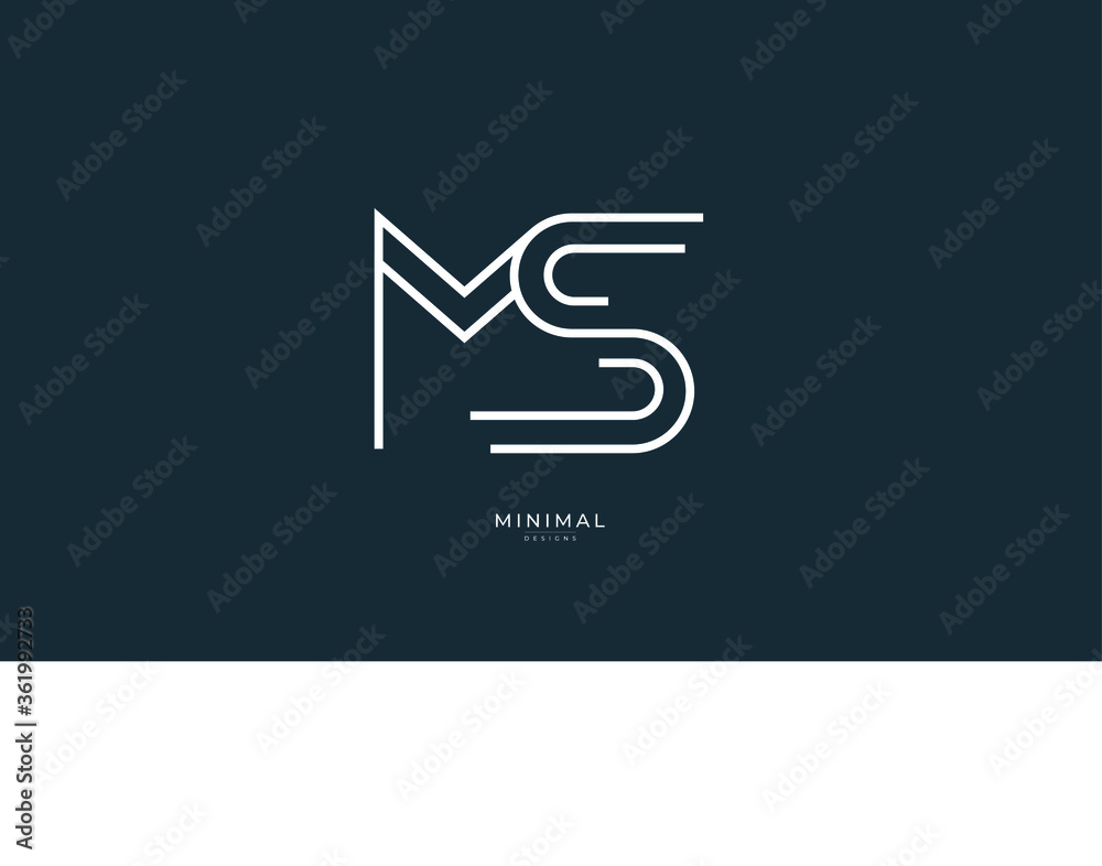 Alphabet letter icon logo MS Stock Vector | Adobe Stock