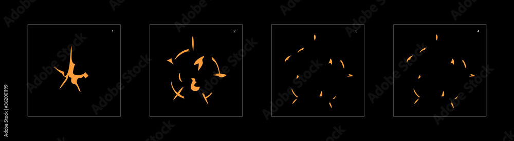 Shine dust effect. Dust explosion animation effect. Animation sprite ...