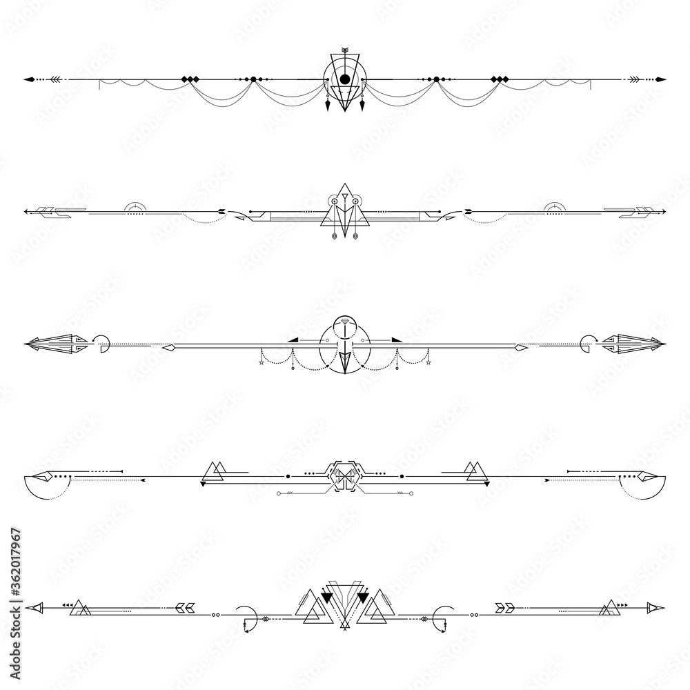 Vector geometric arrow Decorative elements border set Stock Vector | Adobe Stock