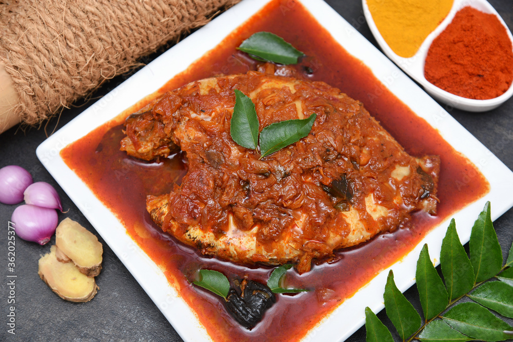Telapia Karimeen Mulaku Curry is a hot and spicy fish curry seafood ...