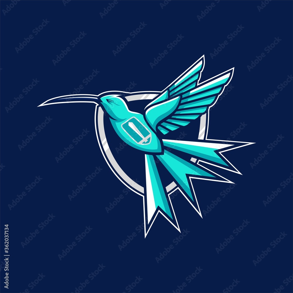 The Coolest and Clean Loten's Sunbird Logo on Blue Background for ...