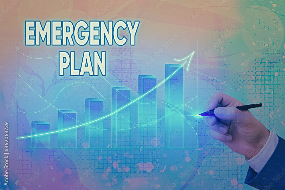 Handwriting text writing Emergency Plan. Conceptual photo instructions ...