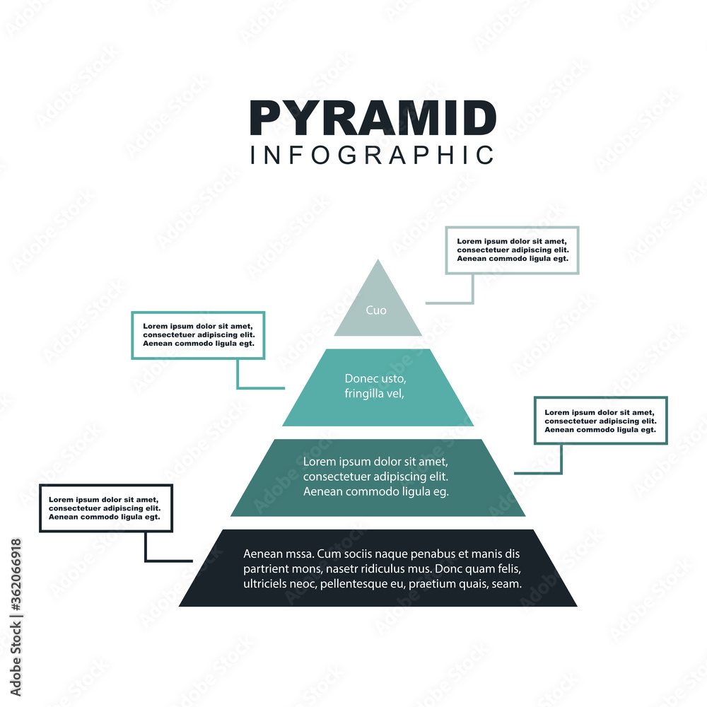 Pyramid Infographics. Funnel Pyramid with 5 charts Stock Vector | Adobe ...