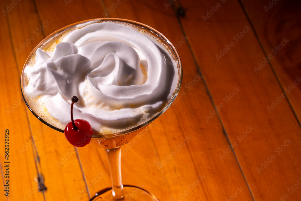 Classic cocktail Basque Martini. sloe-flavoured liqueur Patxaran, creme ...